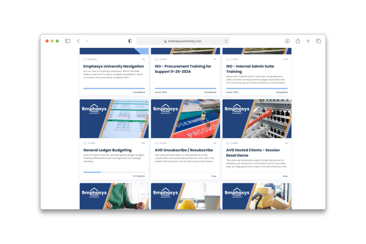 Emphasys University On-Demand Learning - Emphasys PHA
